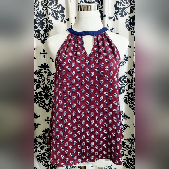 fun 2 fun | Tops | Fun 2 Fun Halter Sleeveless Top Paisley Burgundy ...